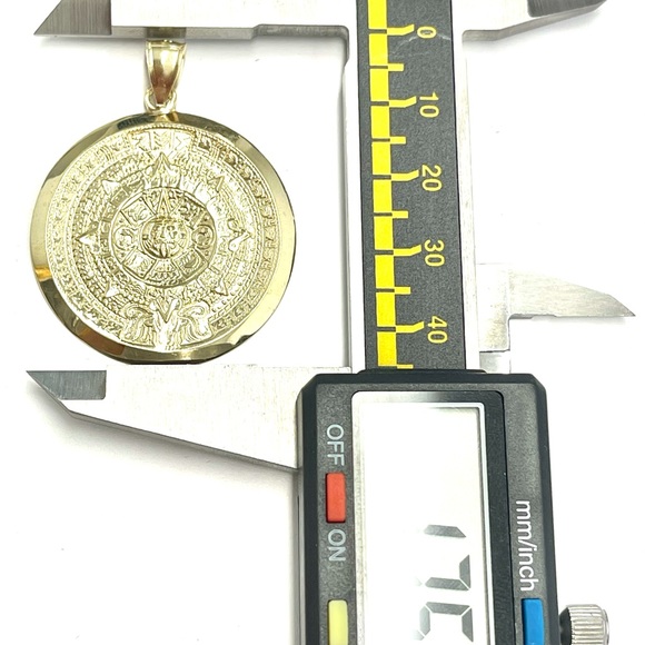 Jewelry | 1kt Gold Aztec Calendar Charm Pendant | Poshmark